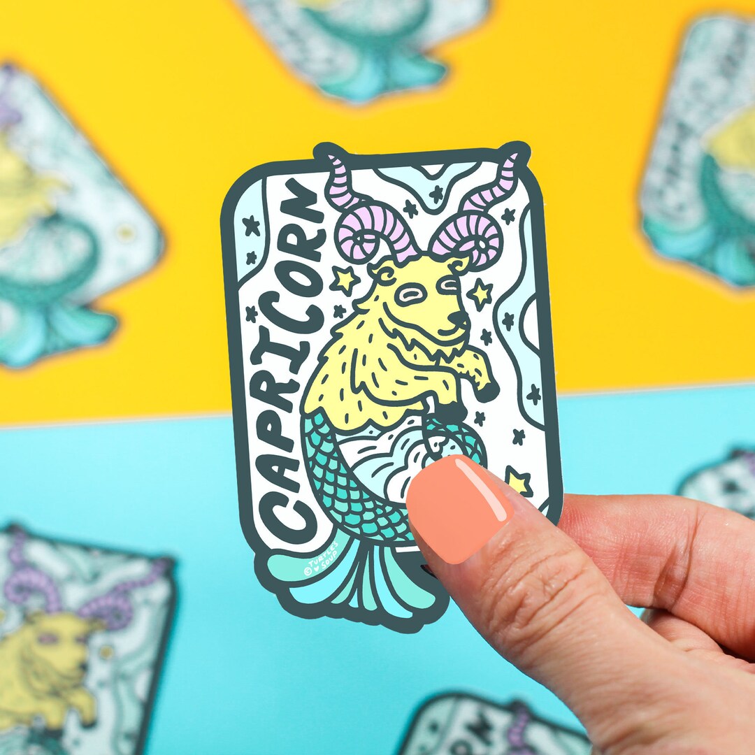 Capricorn Vinyl Sticker, Cute Sticker, Waterproof, Laptop Decal ...