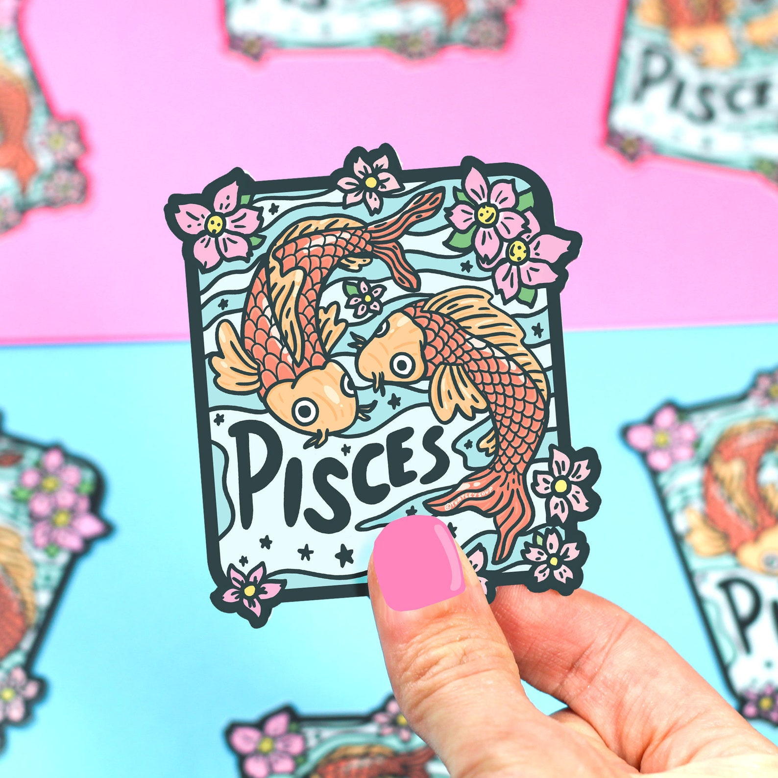 Pisces Vinyl Sticker Zodiac Sticker Waterproof Laptop - Etsy