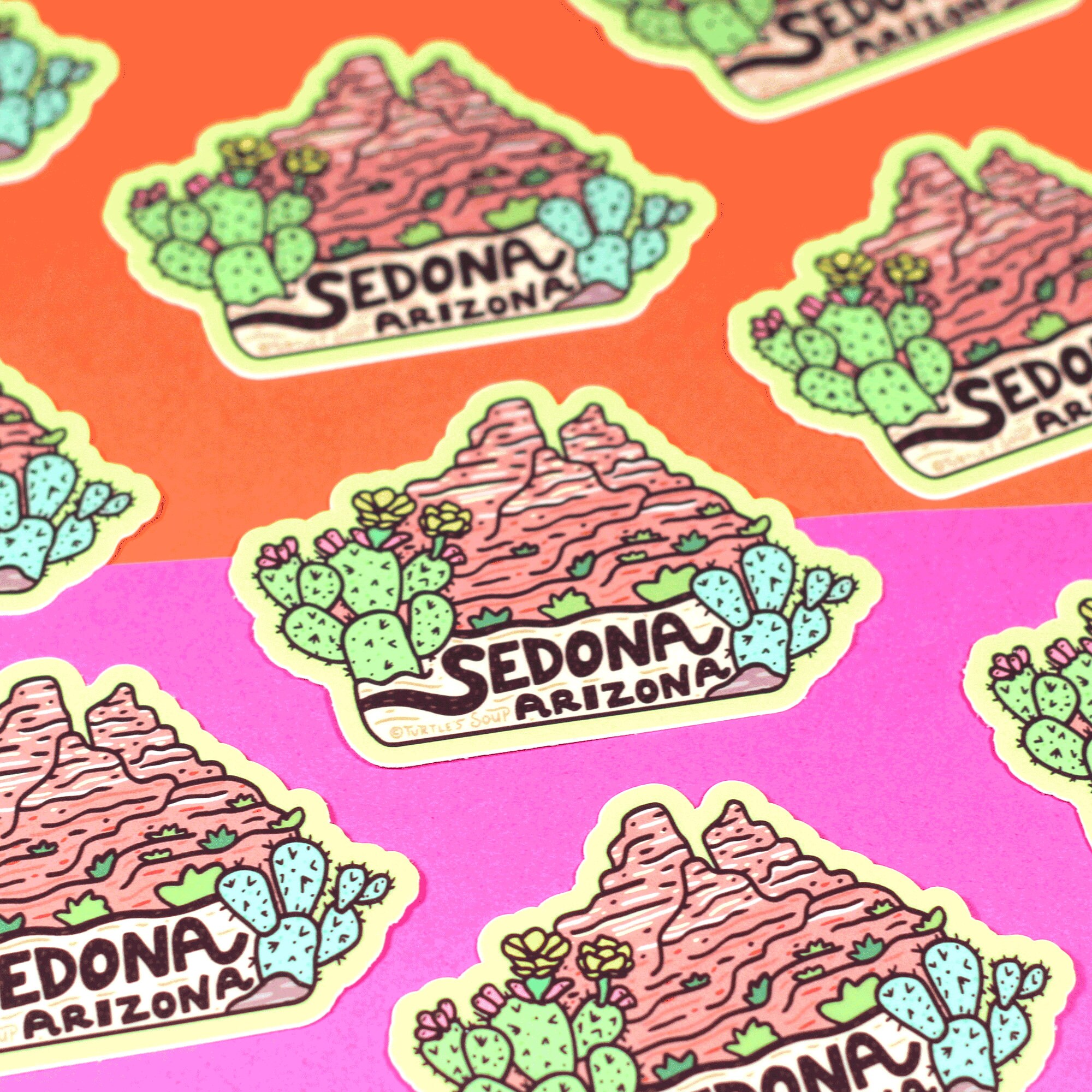 Sedona Arizona Sticker: Cathedral Rock, Cactus, Desert Life - Etsy