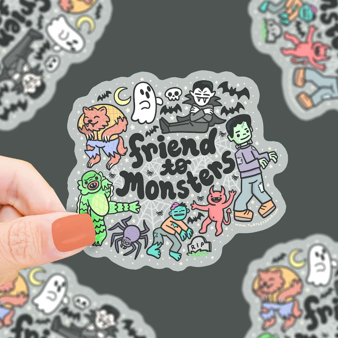 Friend to Monsters Vinyl Sticker, Halloween, Cryptid Sticker ...