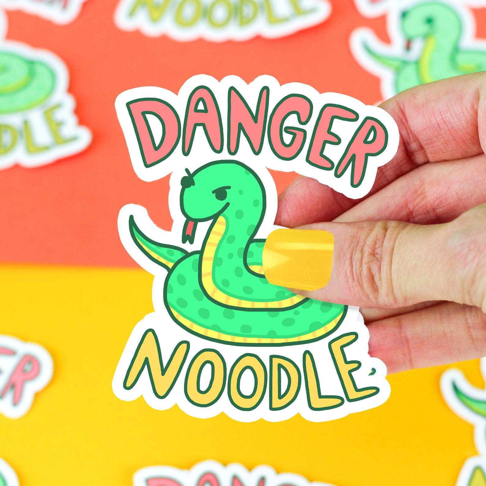 Danger Noodle Serpent Art Snake Vinyl Sticker Funny Pun | Etsy