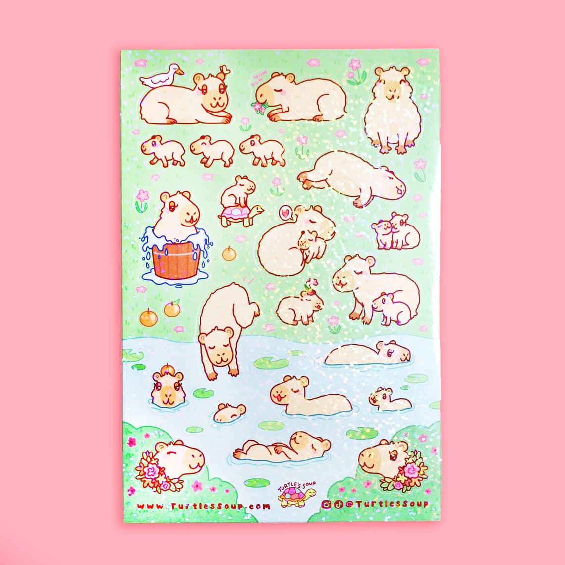 Capybara Sticker Sheet, Cute Capybara Stickers, Animal Sticker Art ...