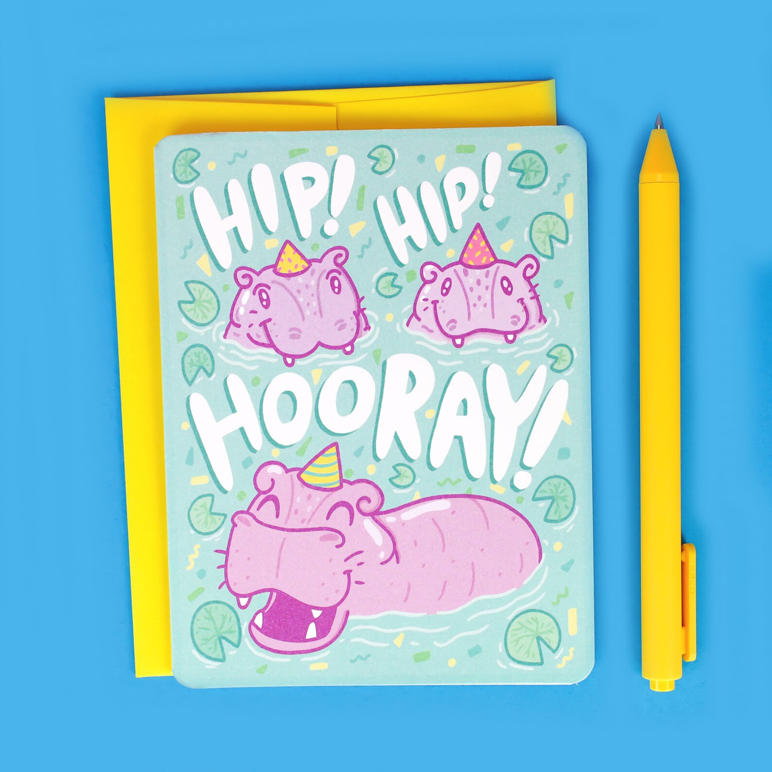 Hip Hip Hooray Funny Hippo Card Graduation Hippopotamus | Etsy