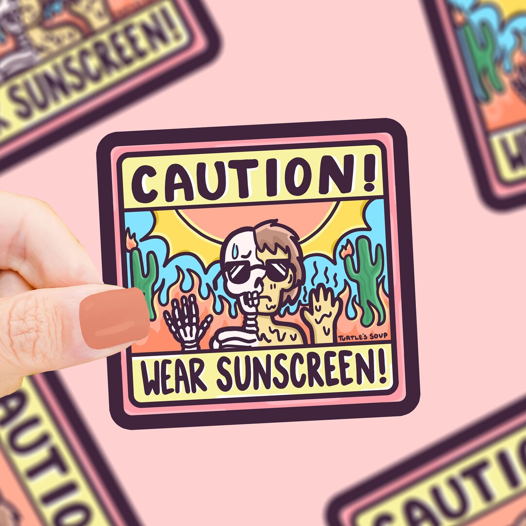 Wear Sunscreen Sticker, Summertime Sticker, Desert Lover, Hot Summer ...