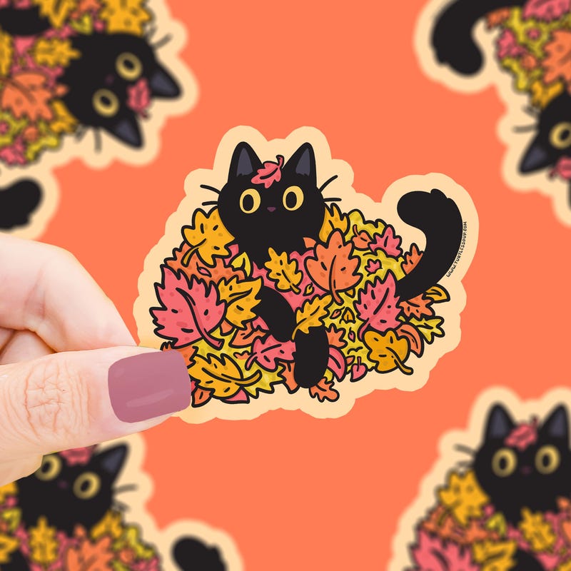 Black Cat Stickers - Etsy