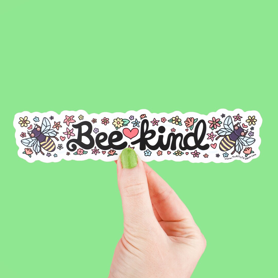 Bee Kind Long Sticker, Bees Sticker, Cute Vinyl Sticker, Bugs, Bee Gift ...