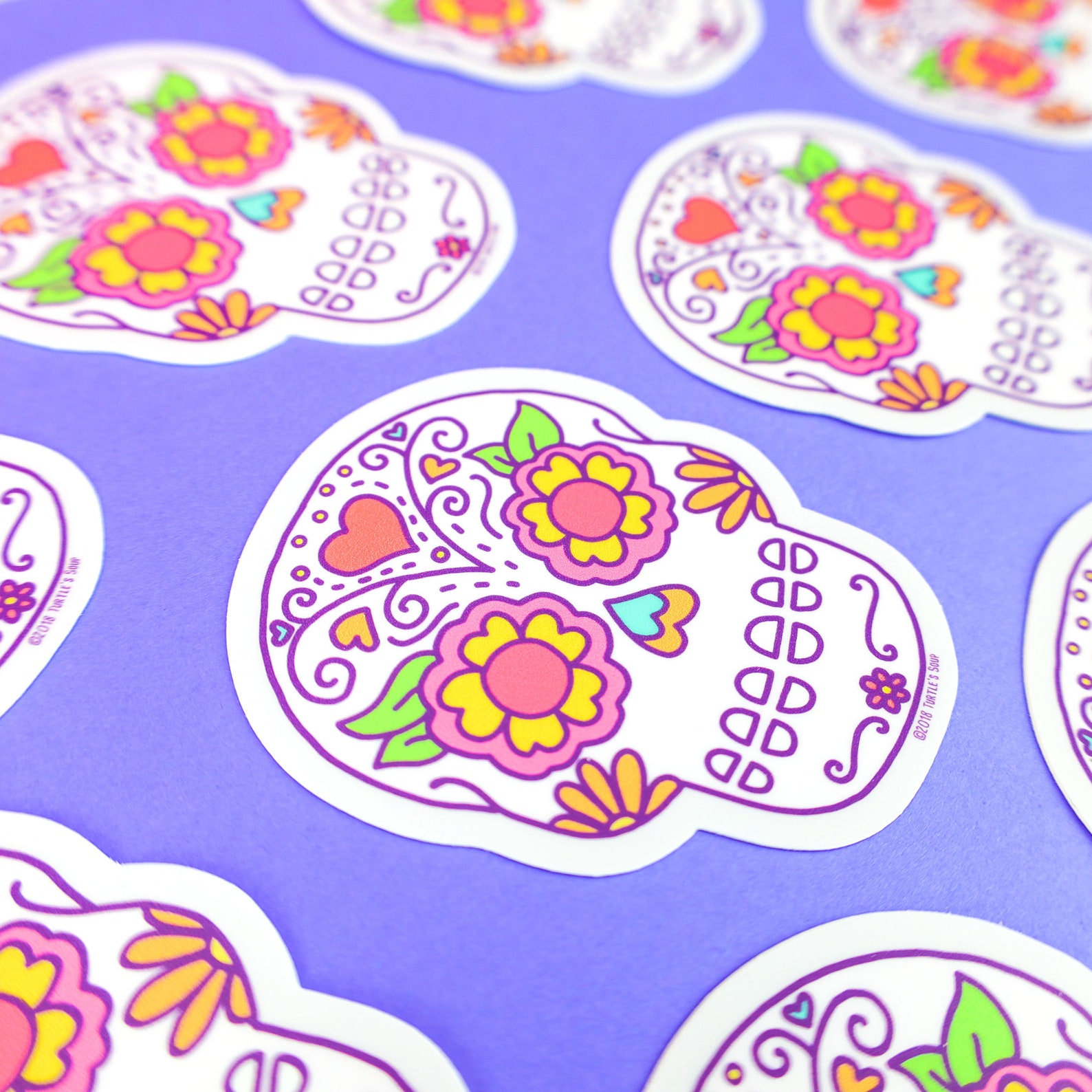 Sugar Skull Sticker Calavera Halloween Stickers Day of the - Etsy