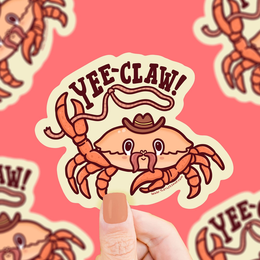 Yee-claw Rodeo Crab Vinyl Sticker, Western, Cowboy Sticker, Wild West ...
