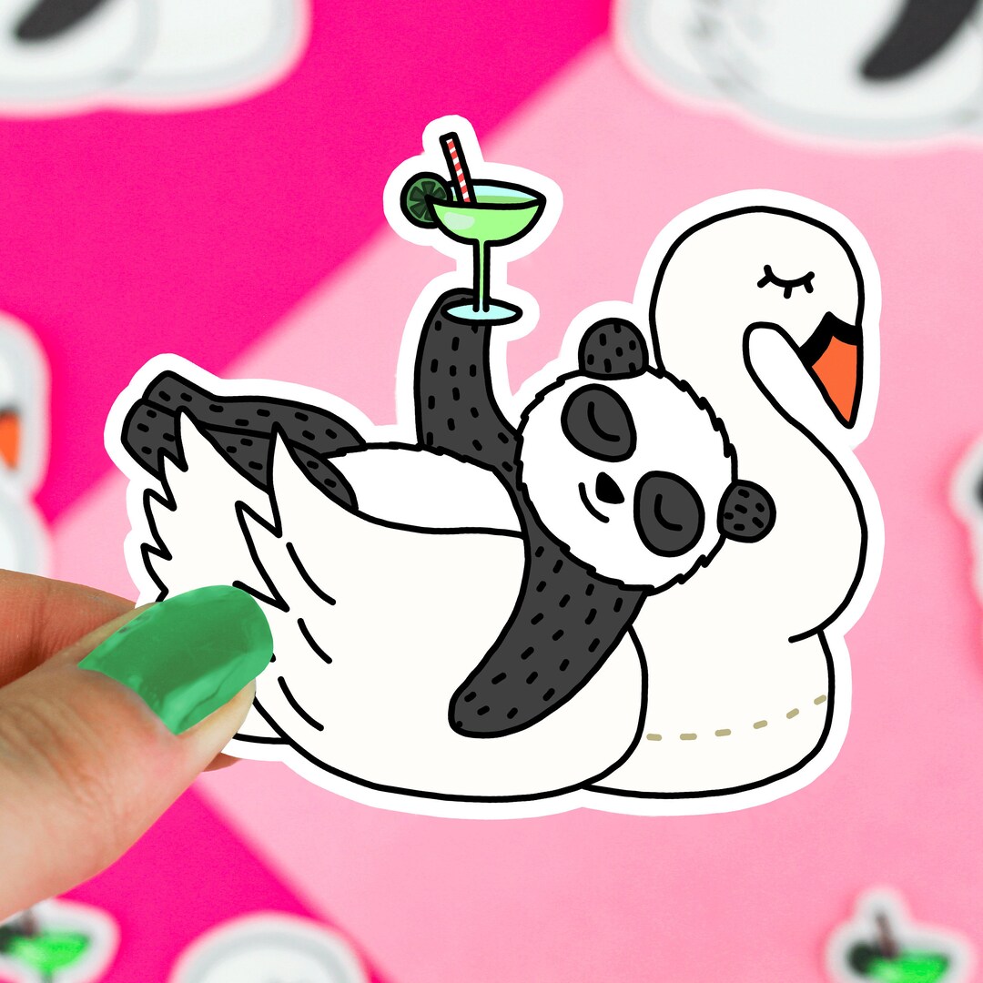 Panda Vinyl Sticker, Swan Pool Float, Pool Party, Aqua, Beach Decor ...