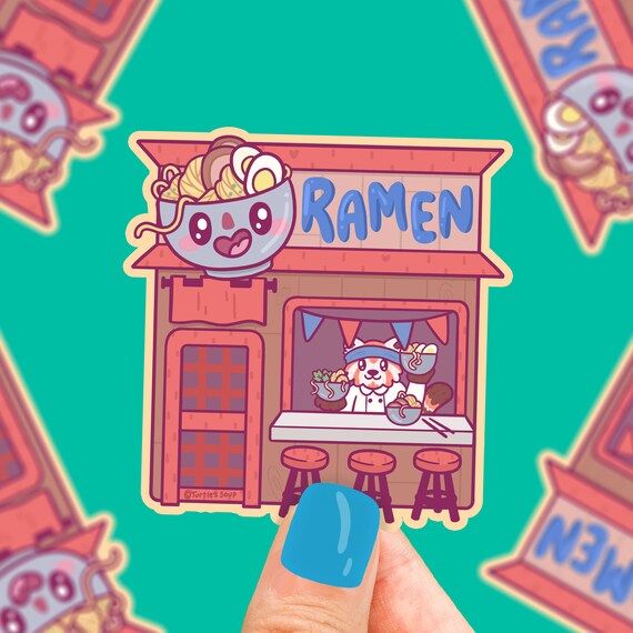 Ramen Booth Sticker Cute Small Business Decal Ramen Shop - Etsy