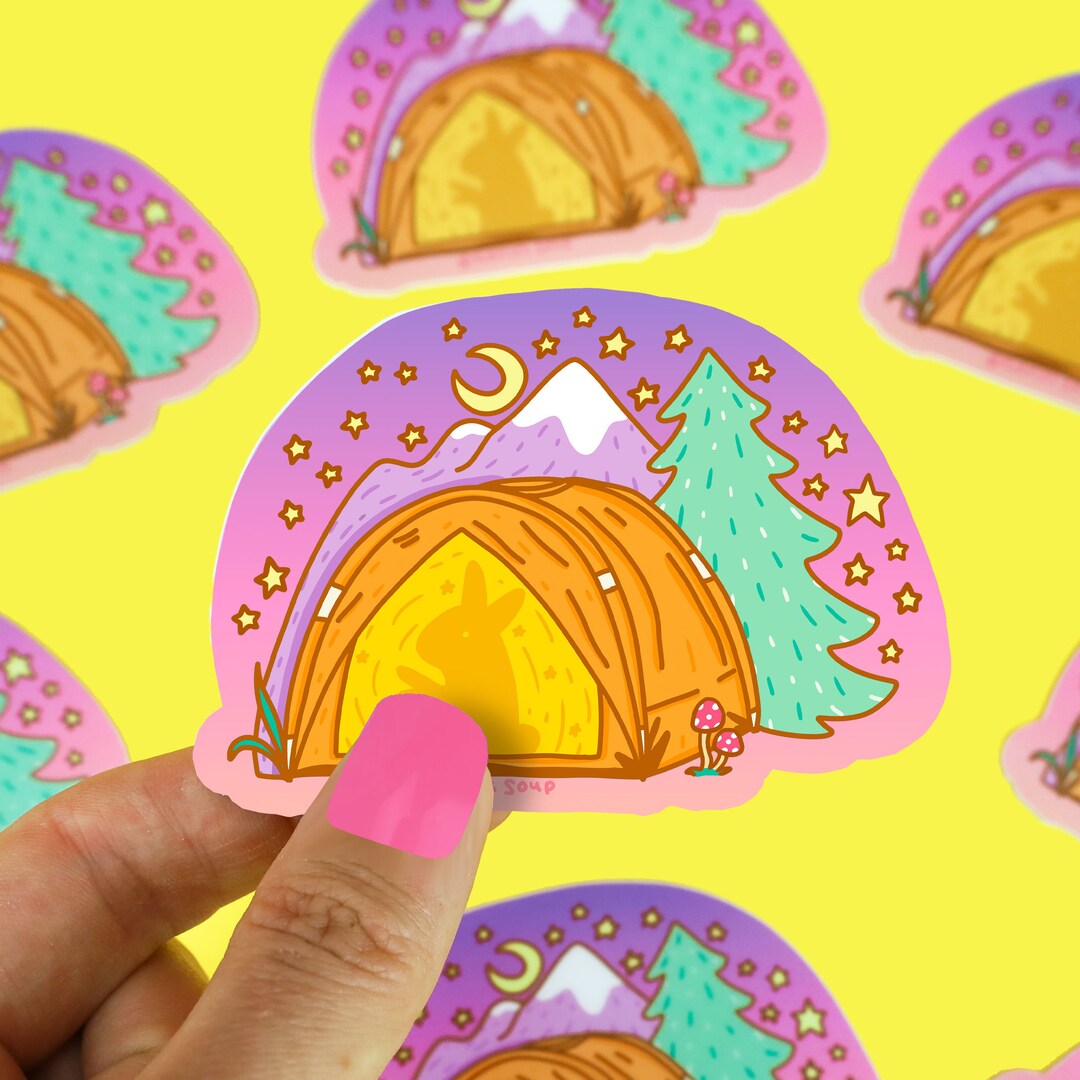 Outdoorsy Stickers, Camping Sticker, Tent Sticker, Shadow Puppet ...