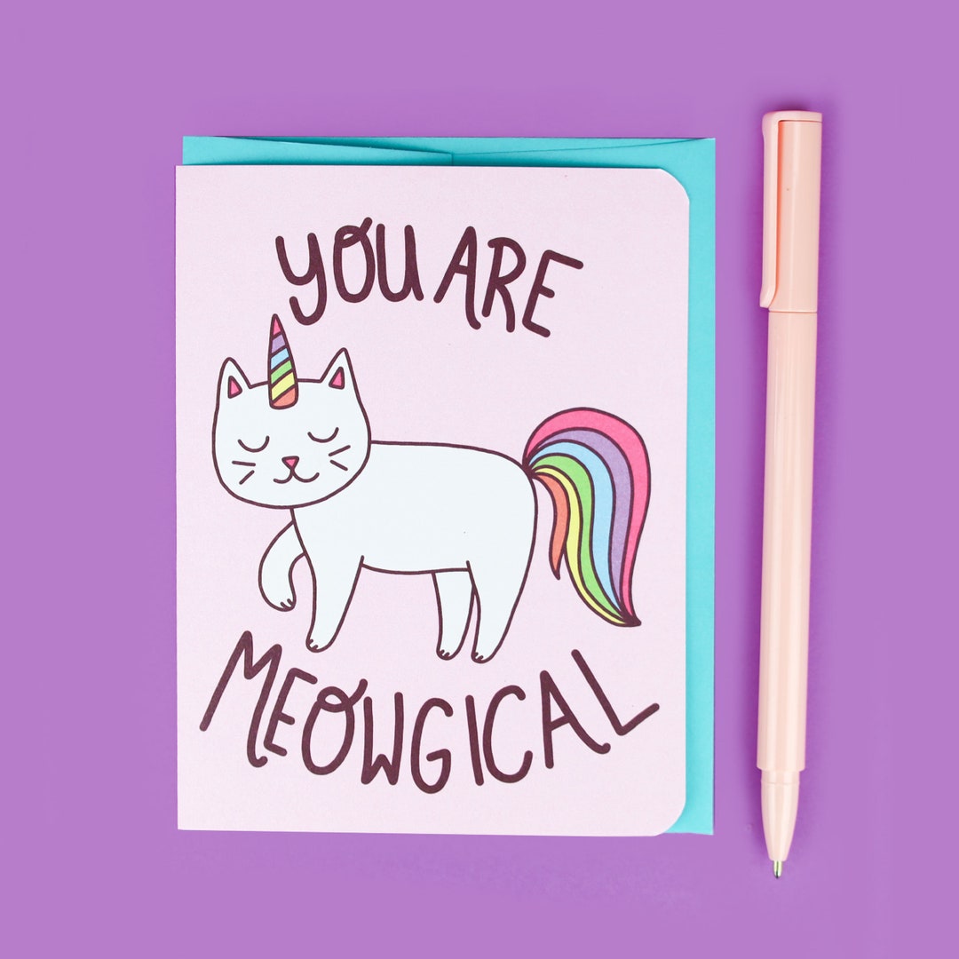 Child's Birthday Card, Cute Cat Card, You Are Meowgical Cat Card ...
