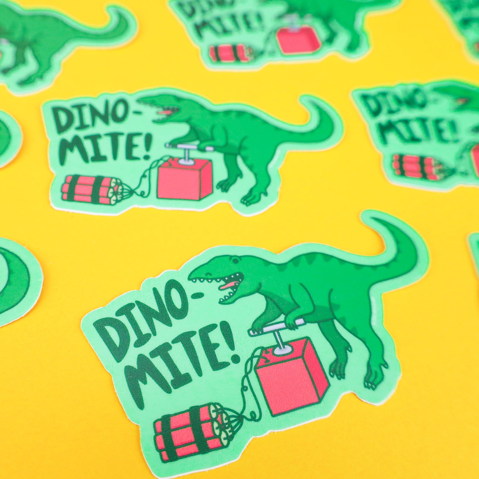 Dinosaur Stickers Funny Vinyl Stickers Animal Pun Stickers - Etsy