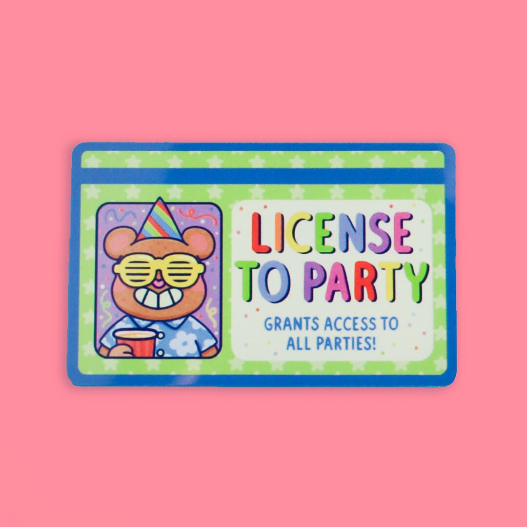 License to Party Bear Fake Drivers License, Funny ID Card, Parody, Cute ...