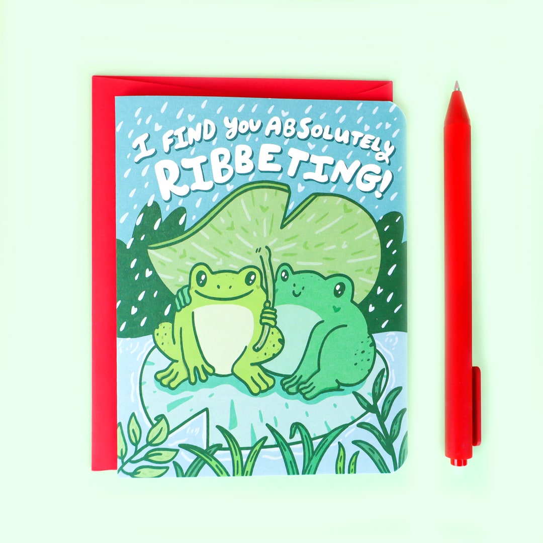 Frog Anniversary Card, Valentine's Day Card, Froggy Love, Frog Lover ...