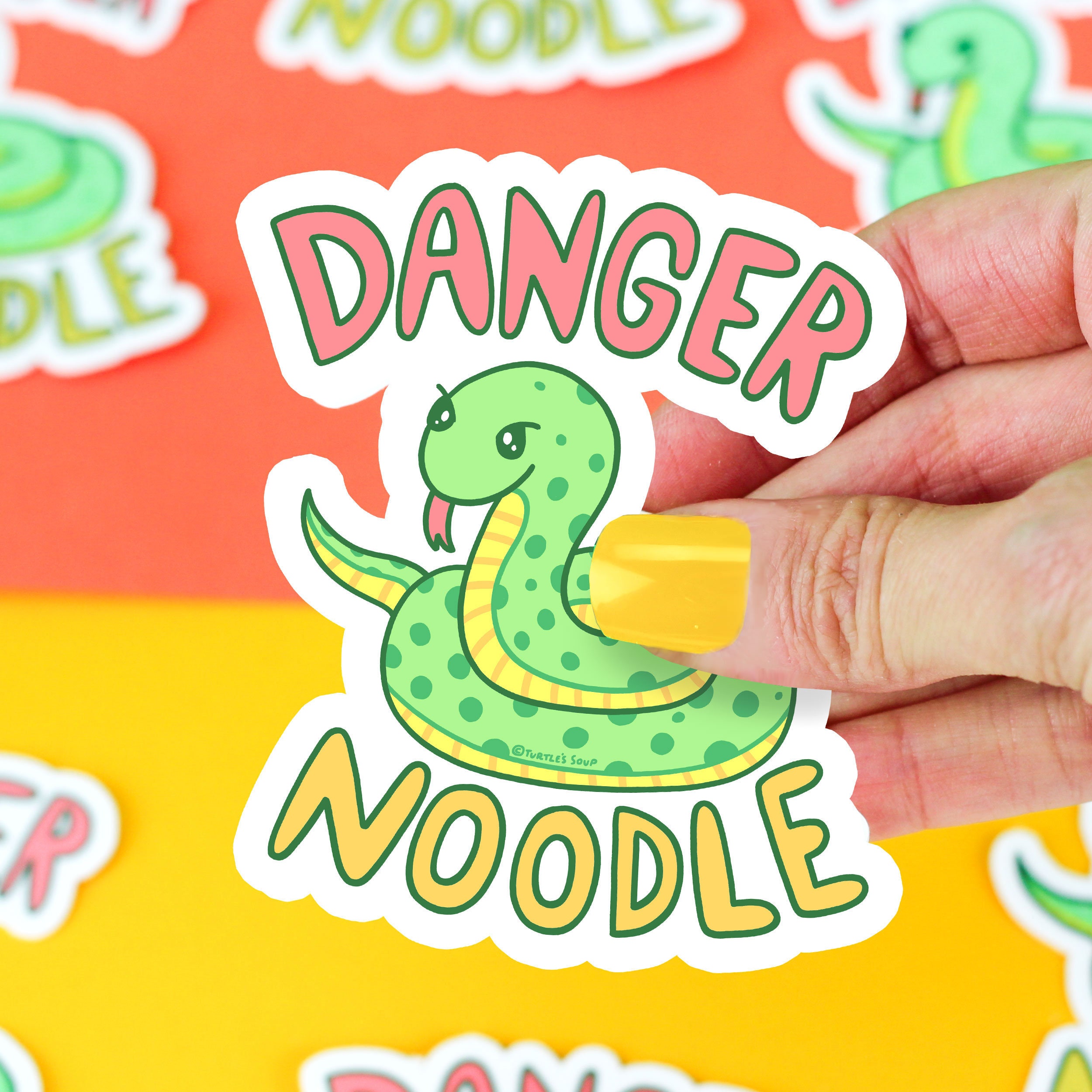 Danger Noodle Serpent Art Snake Vinyl Sticker Funny Pun | Etsy