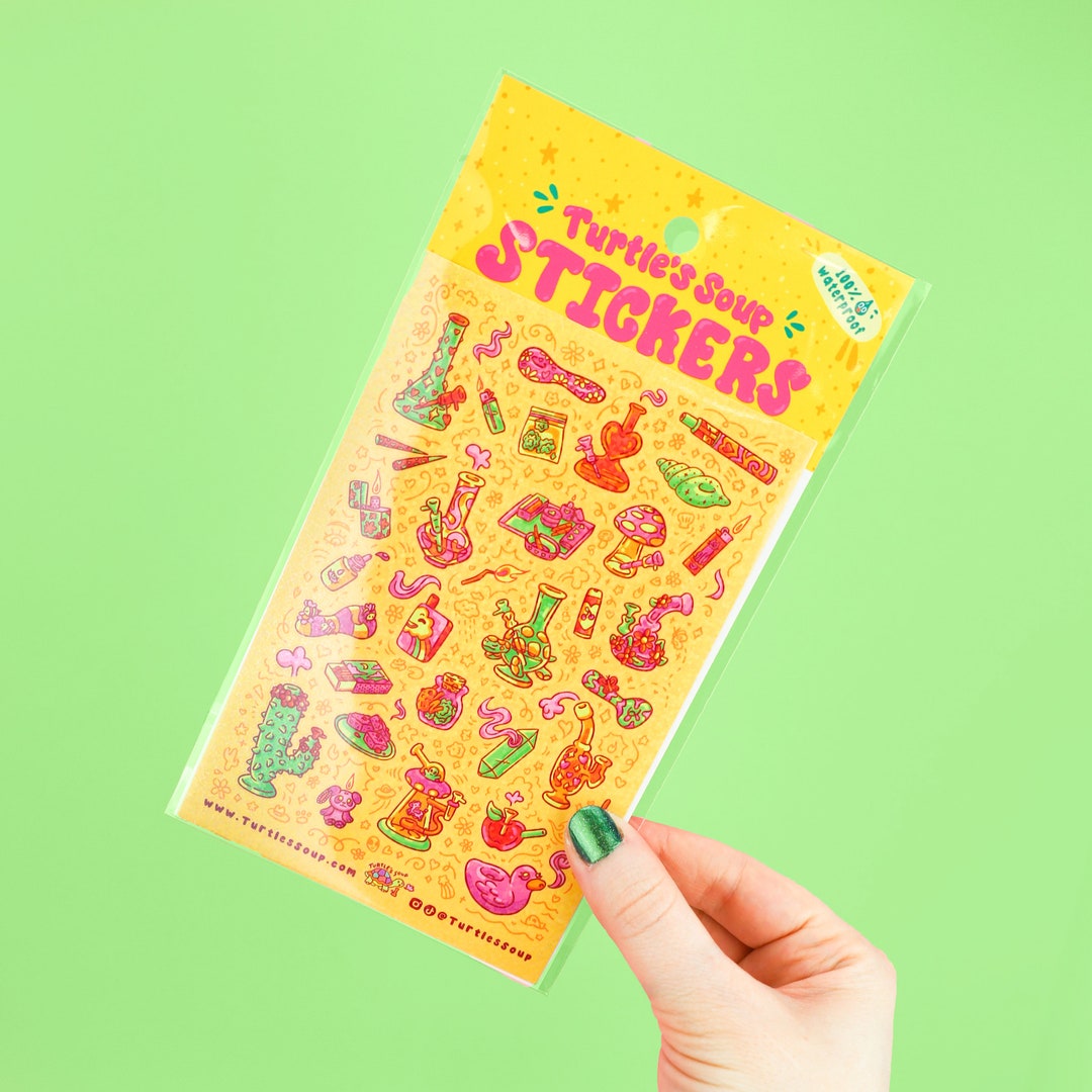 Smoke Shop Sticker Sheet, Cute Stickers, Kawaii Stationery, Glitter ...
