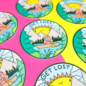 Get Lost Sticker, Funny Vinyl Stickers, Outdoorsy Decals, Cute, Animal ...