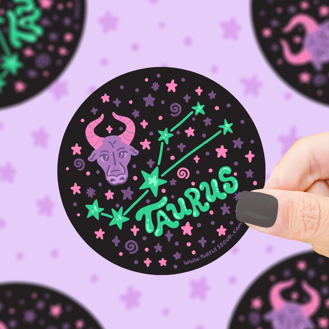 Taurus Constellation Holographic Sticker: Waterproof Zodiac Decal - Etsy