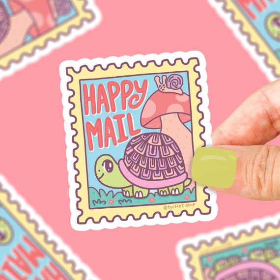 Happy Mail Postage Stamp Sticker Stamp Sticker Cute - Etsy