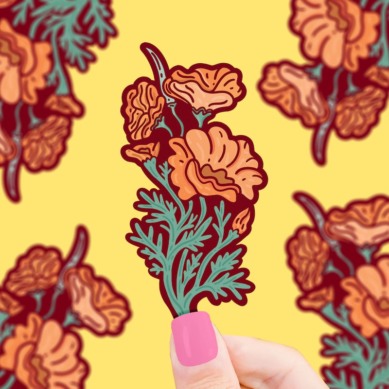 Poppy Stickers for Car - Etsy