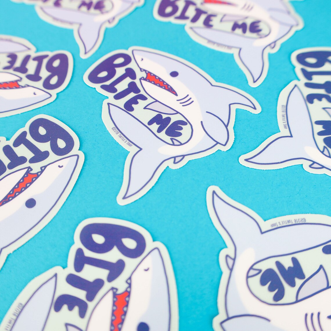 Bite Me Shark Sticker Funny Decals Vinyl Stickers Cute - Etsy
