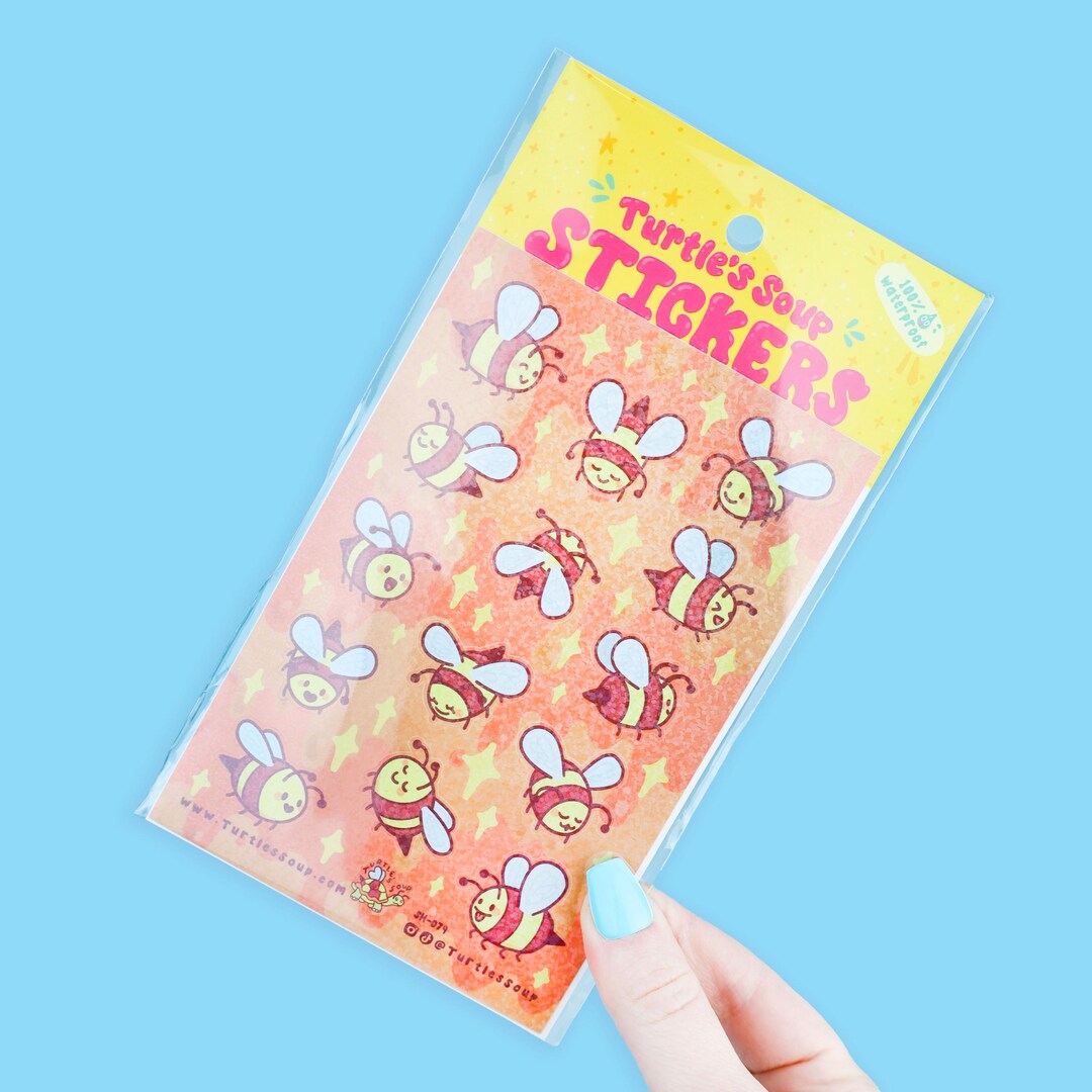 Busy Bee Hive Sticker Sheet, Spring, Deco Stickers, Cute Bees, Flowers ...