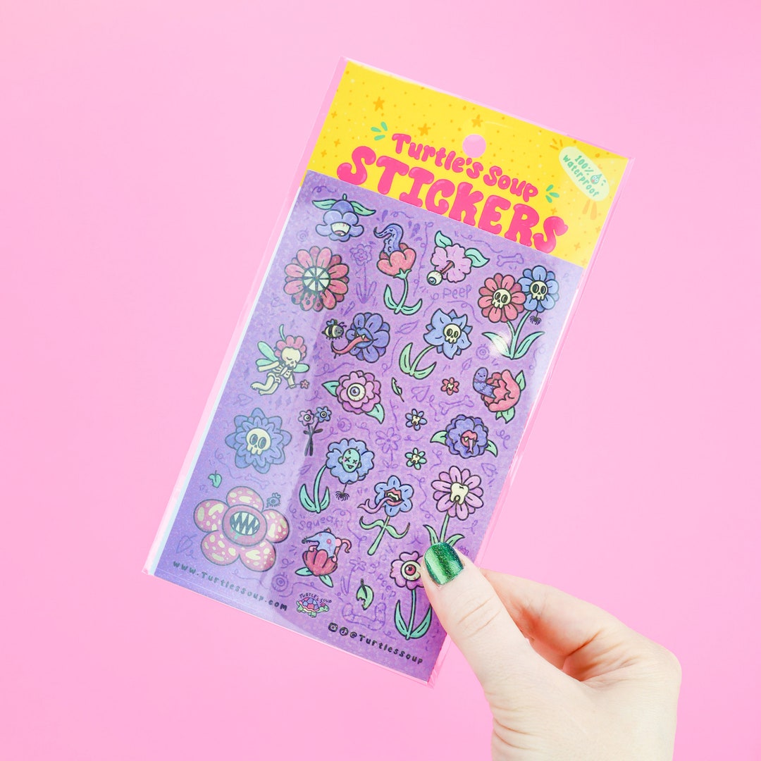 Frightening Flowers Sticker Sheet, Cute Stickers, Kawaii Stationery ...