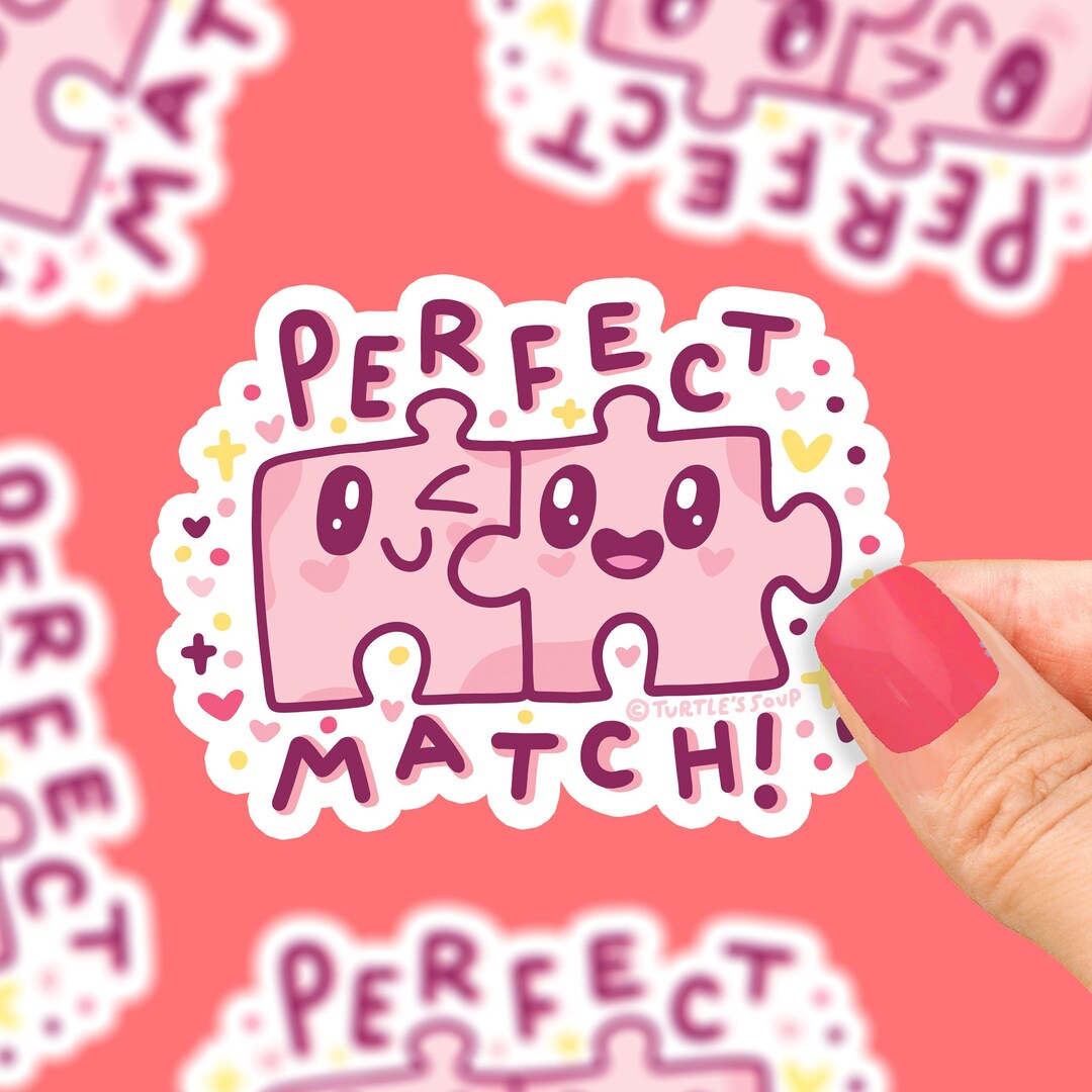 Puzzle Sticker, Perfect Match, Sticker for Friend, Best Friend, Love ...