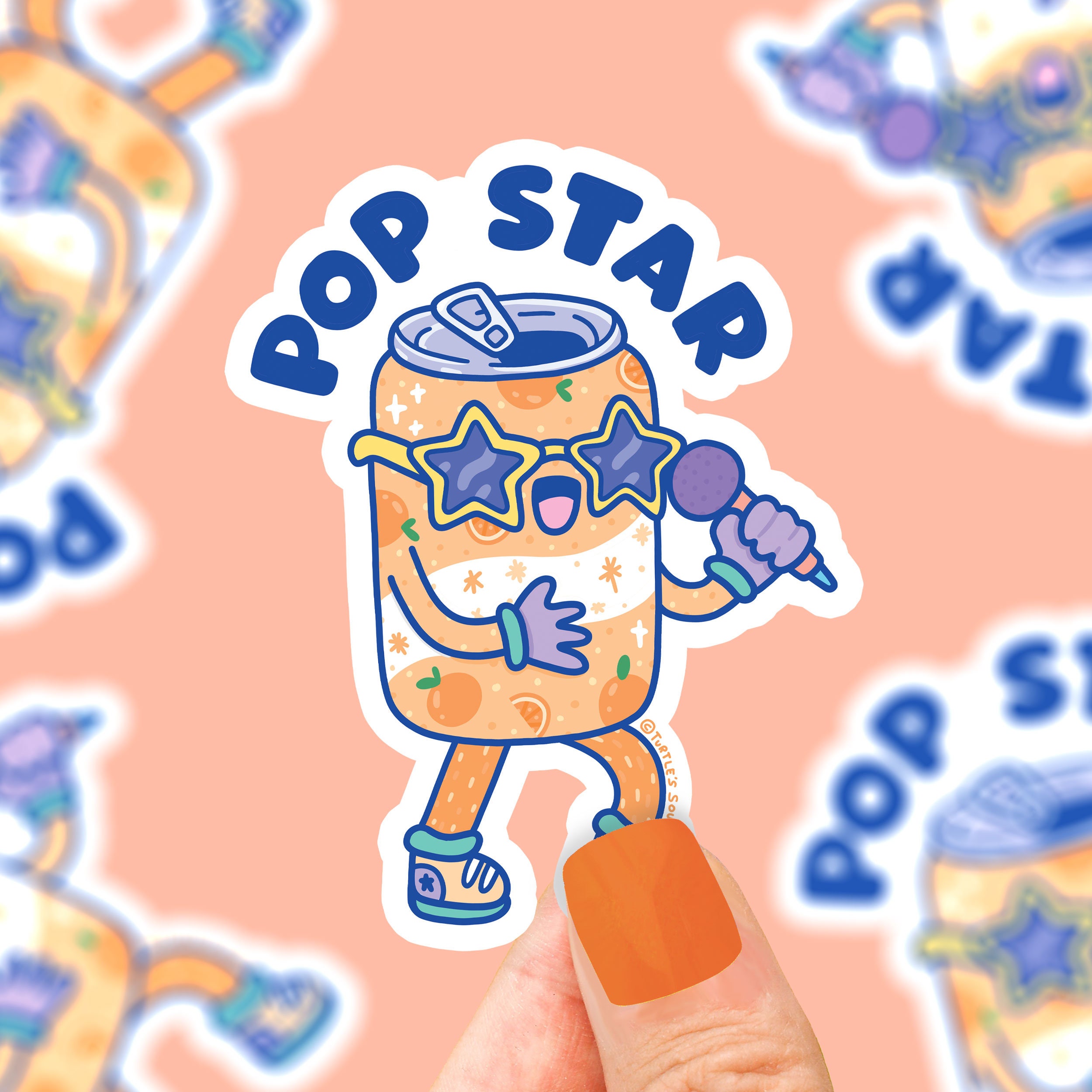 Pop Star Soda Pun Cute Sticker Art Food Sticker Funny Food - Etsy