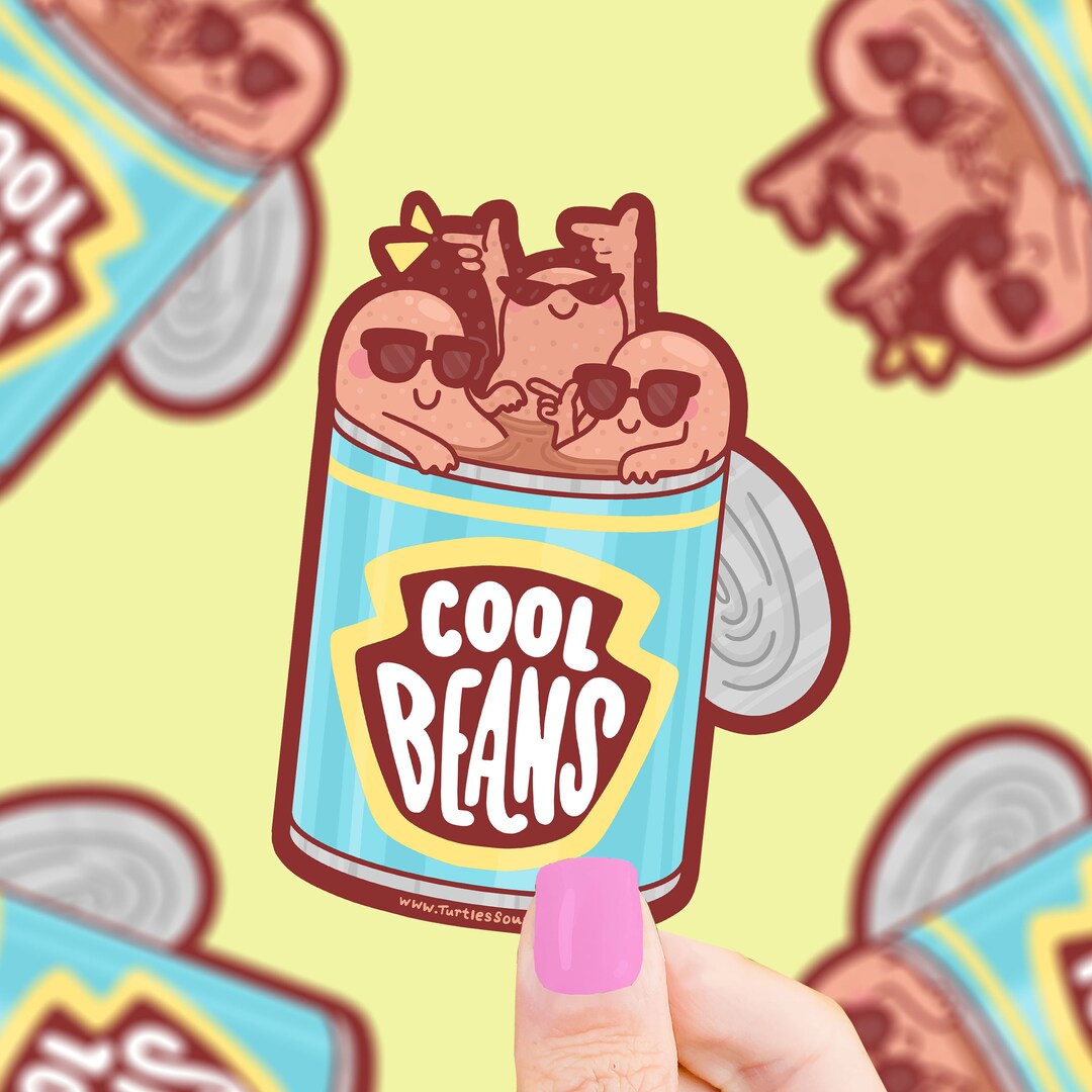 Cool Beans Funny Food Vinyl Sticker - Etsy