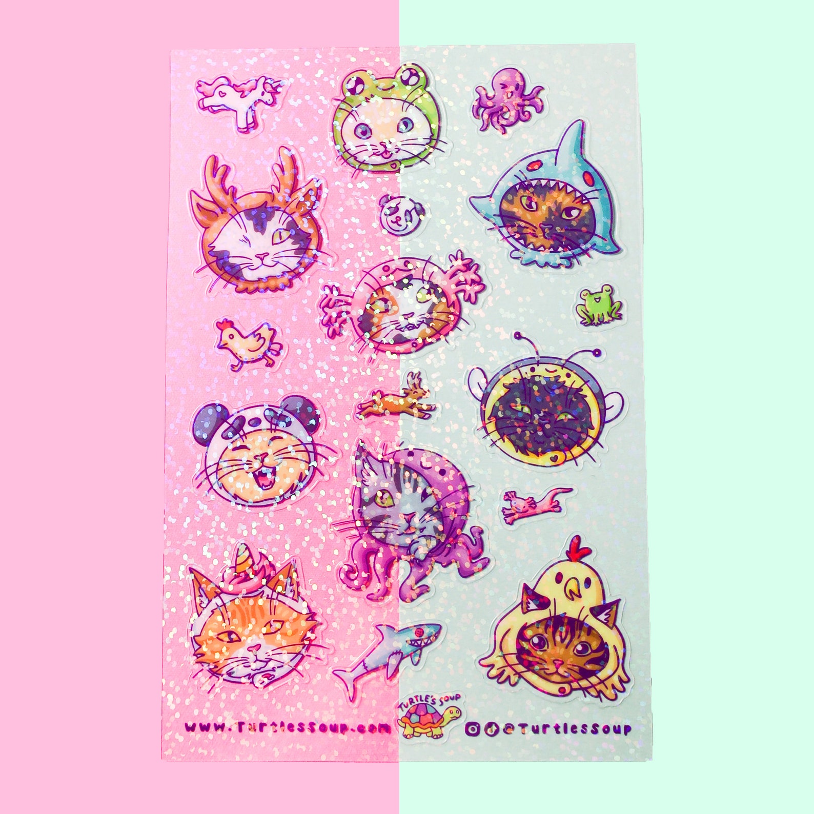 Cosplay Kitties Sticker Sheet, Cosplay Cat Stickers, Cute Cats in ...