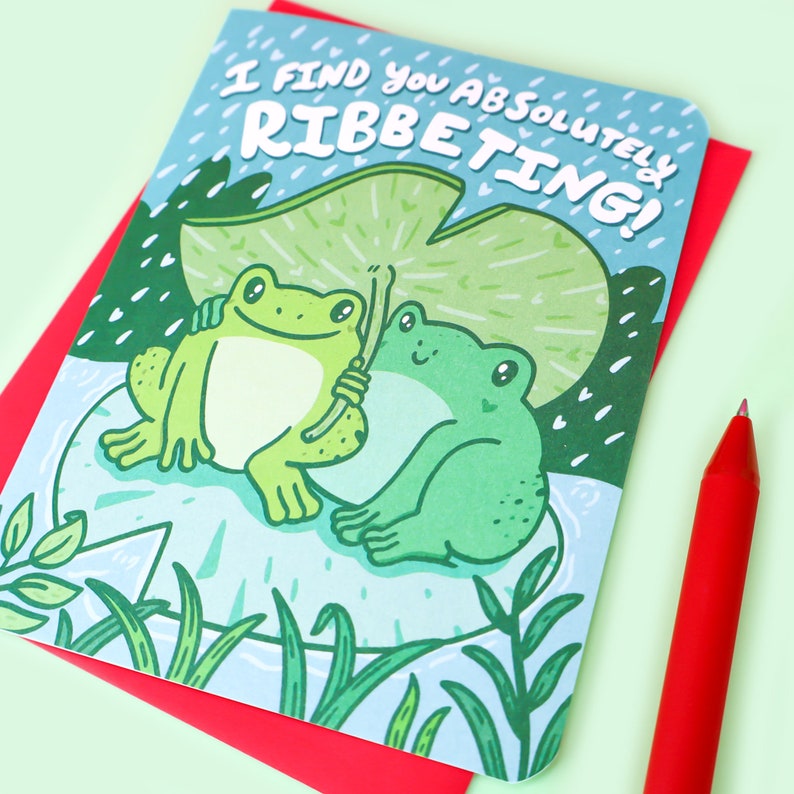 Frog Anniversary Card Valentine's Day Card Froggy Love - Etsy