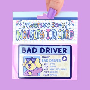 Bad Driver Fake Drivers License, Funny ID Card, Parody, New Driver Gift ...