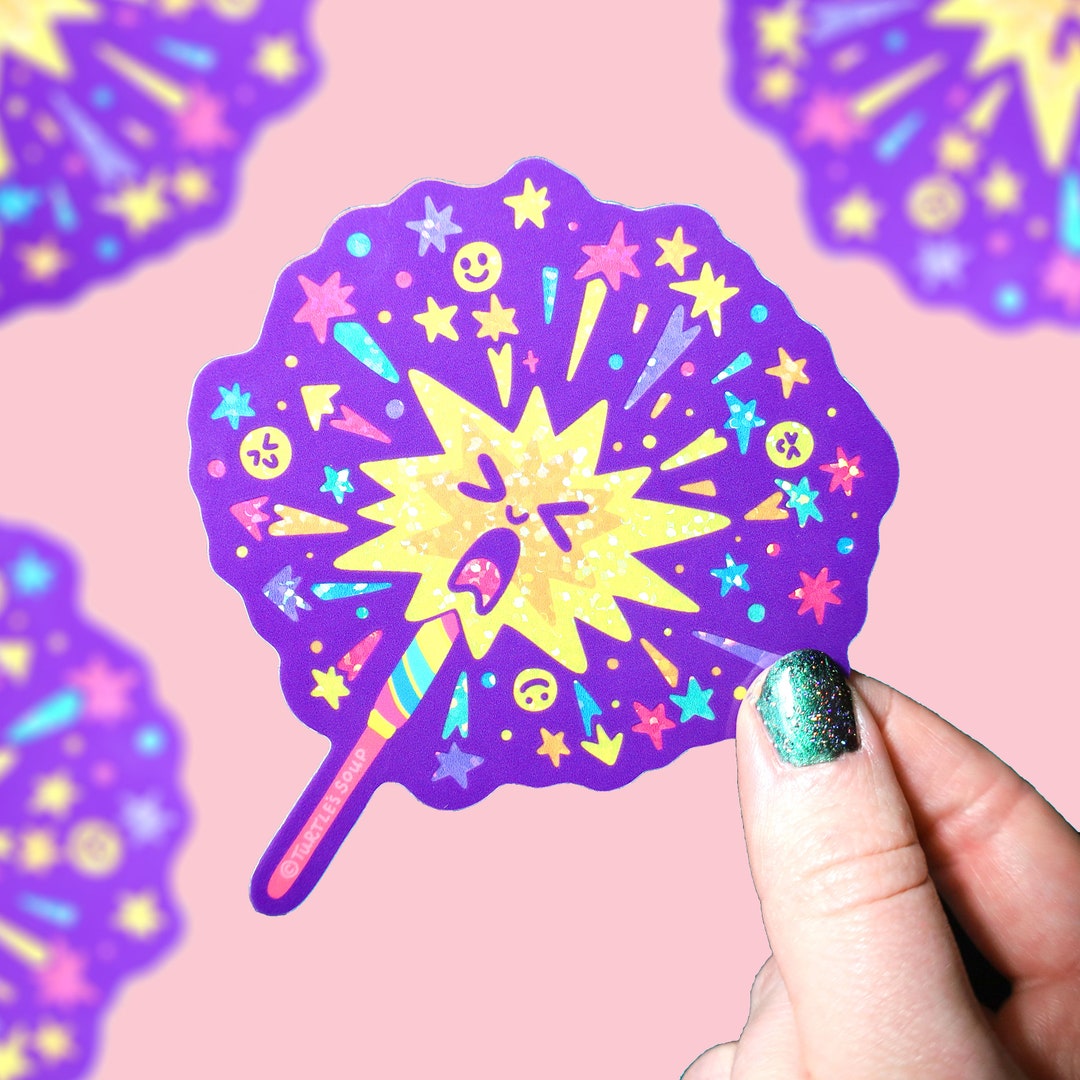 Sparkler Firework Glitter Vinyl Sticker - Etsy