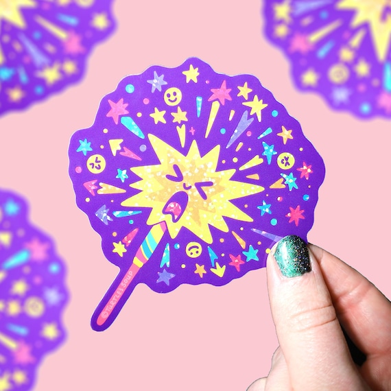 Sparkler Firework Glitter Vinyl Sticker - Etsy