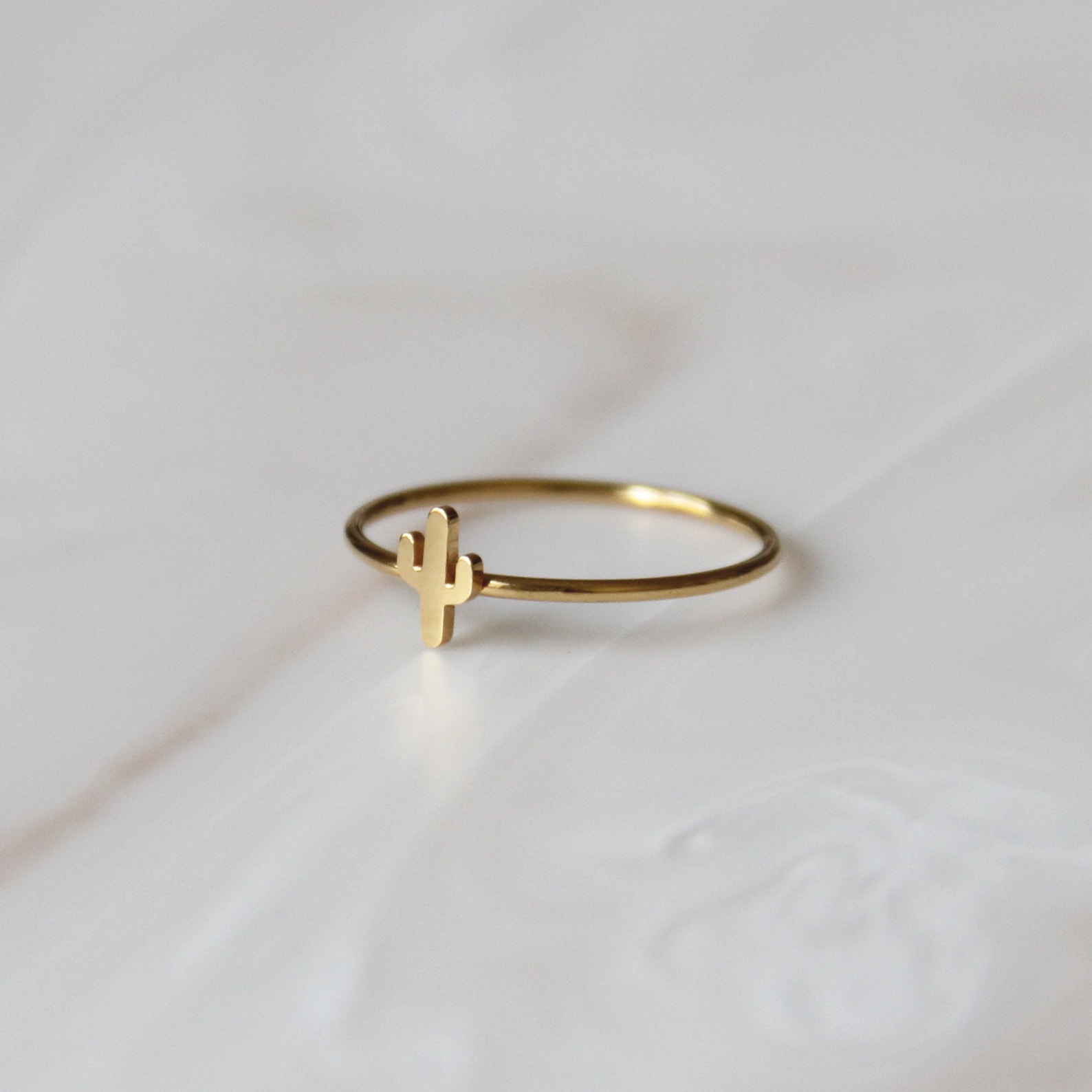 Cactus Ring Dainty Gold Filled Cactus Ring Minimalist Ring - Etsy