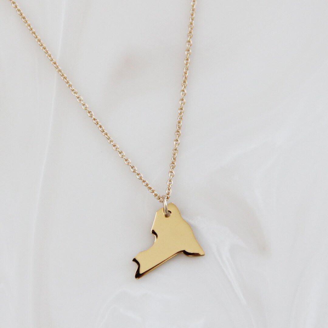 New York Necklace Dainty Gold Necklace, Gold Filled Chain, NY State ...