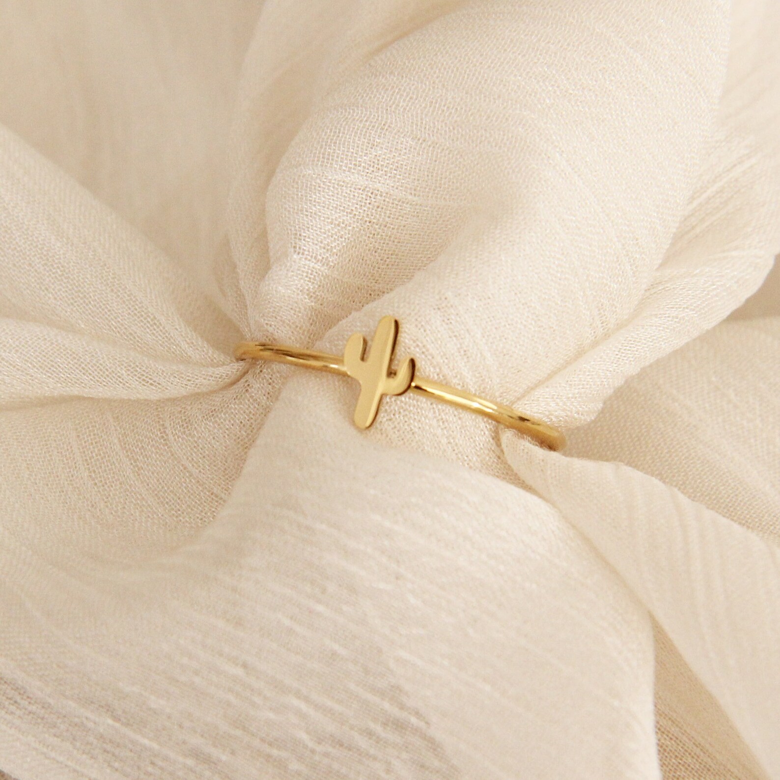 Cactus Ring Dainty Gold Filled Cactus Ring Minimalist Ring - Etsy