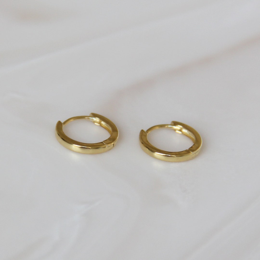 Simple Hoop Earrings Square Edge Hoop Earrings Minimalist Earrings Gold ...