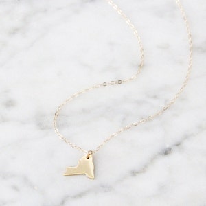 New York Necklace Dainty Gold Necklace, Gold Filled Chain, NY State ...