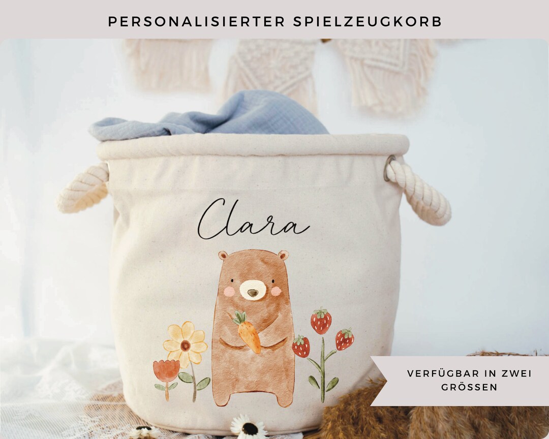 Personalized Toy Basket, Storage Basket Children's Room With Name ...