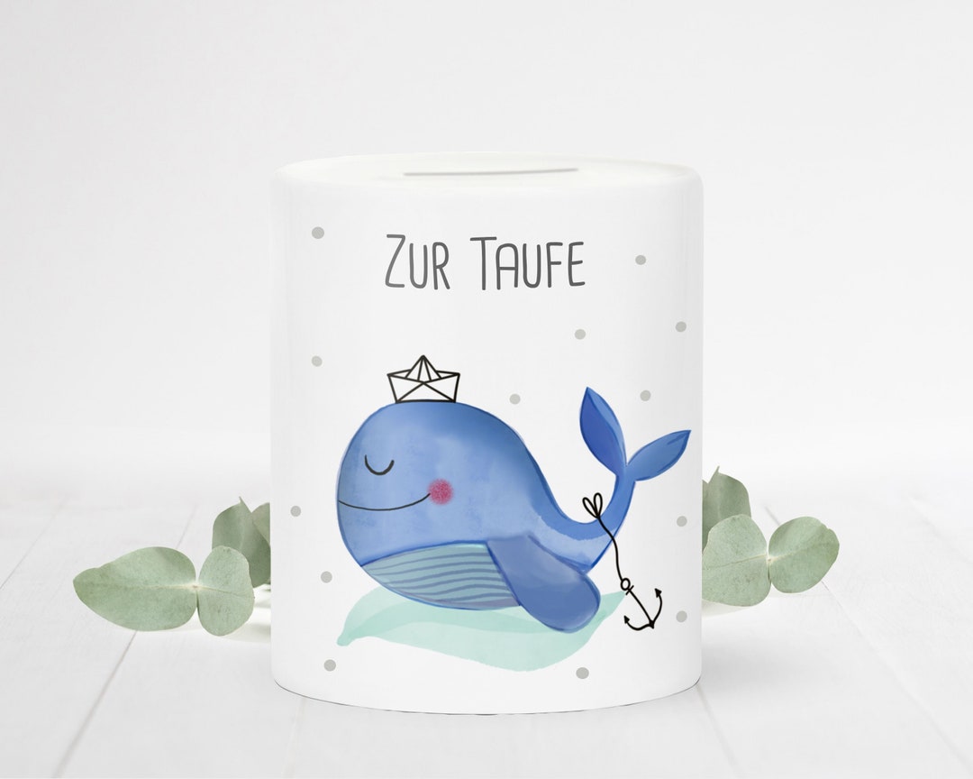 Spardose personalisiert mit Namen Wal Geldgeschenk Kind Geschenkidee ...