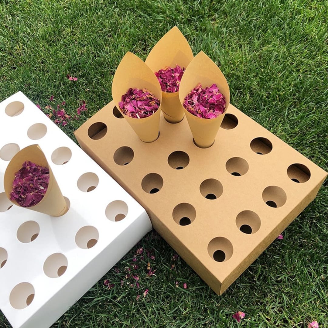 Confetti Cone Holder, Wedding Confetti Ice Cream Cone Stand Tray ...