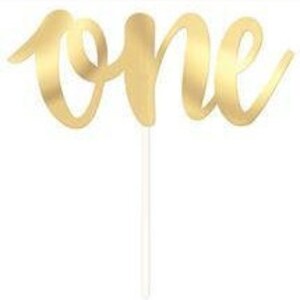 Gold One Cake Topper One Cake Topper Mirror Gold Cake Topper - Etsy