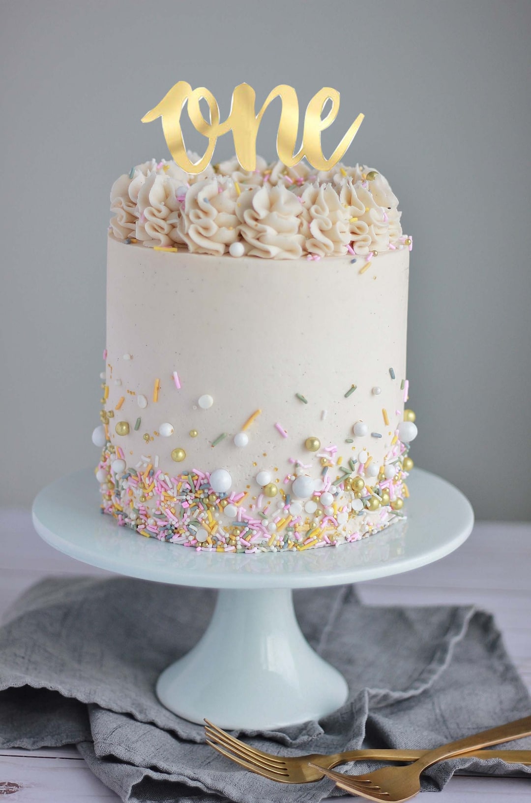 Gold One Cake Topper One Cake Topper Mirror Gold Cake Topper - Etsy