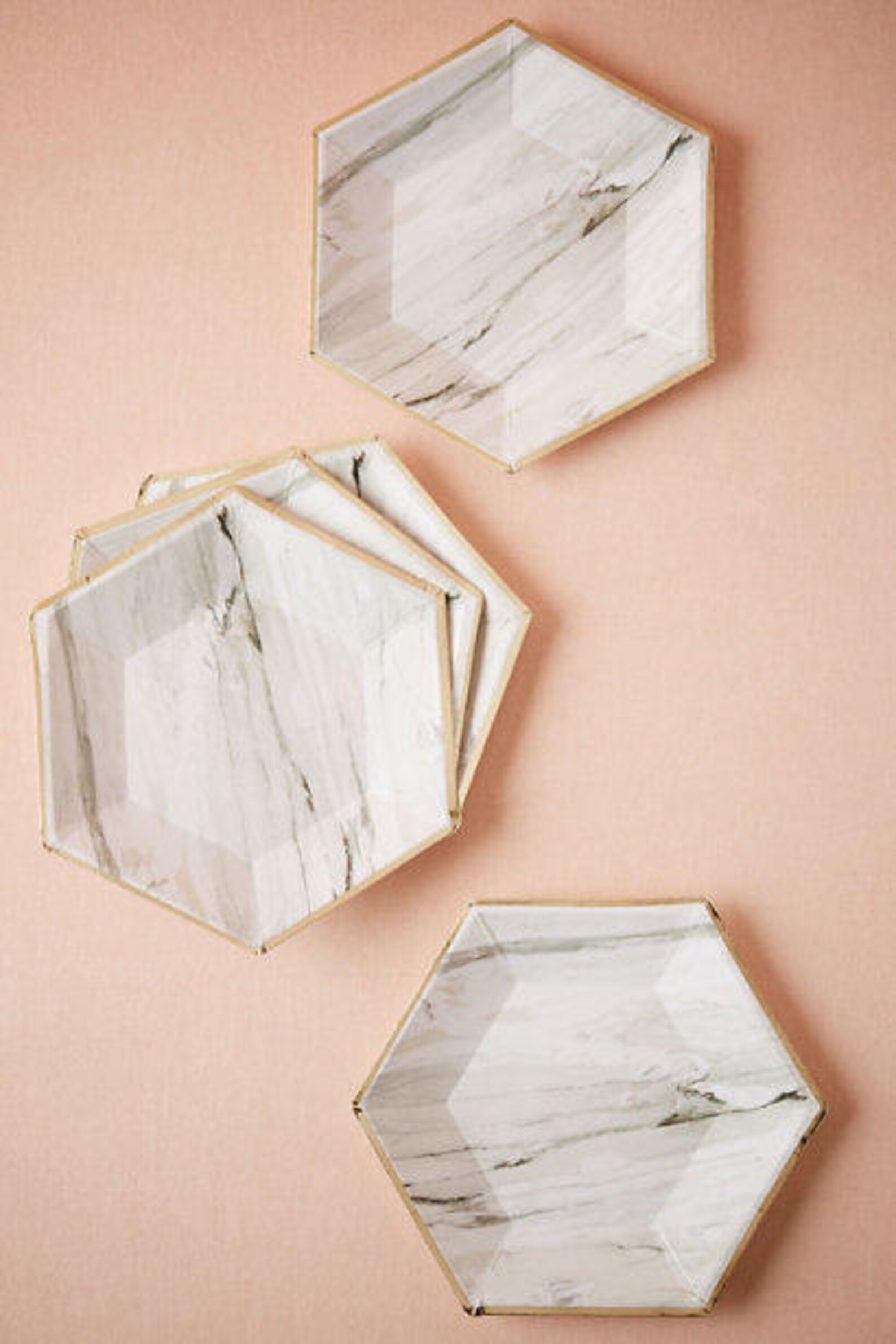 8 X Marble Paper Plates Hexagon Plates Paper Cake Plates - Etsy