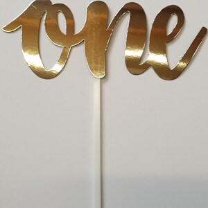Gold One Cake Topper One Cake Topper Mirror Gold Cake Topper - Etsy
