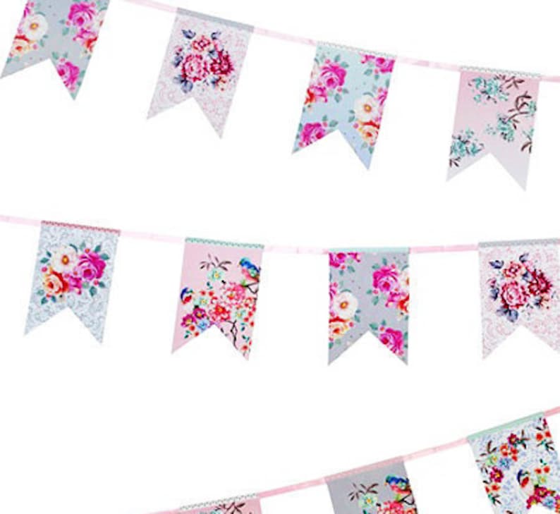 Floral Bunting Garden Party Floral Party Decor 1st - Etsy Australia