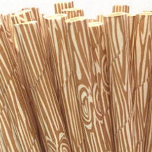 25 X Wood Grain Straws, Woodland Theme, Drinking Straws, Lumberjack ...
